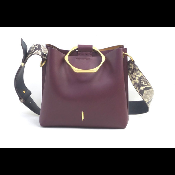 THACKER | Bags | Thacker Small Leather Tote With Hexagon Handle Bardot ...